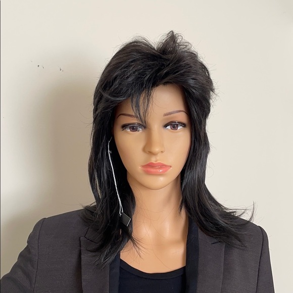 Accessories | Black Wig Natural Shaggy Layers Puff 8s Pure Black Abba ...